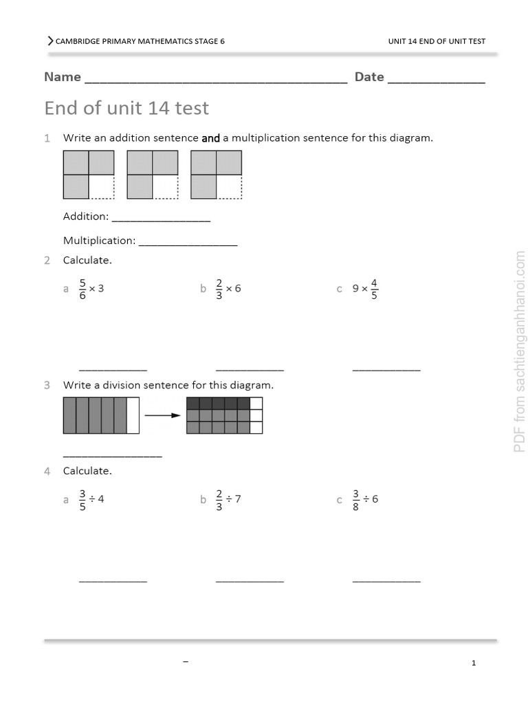 End of Unit 14 Maths Test Grade 6 | PDF | Mathematical Notation ...