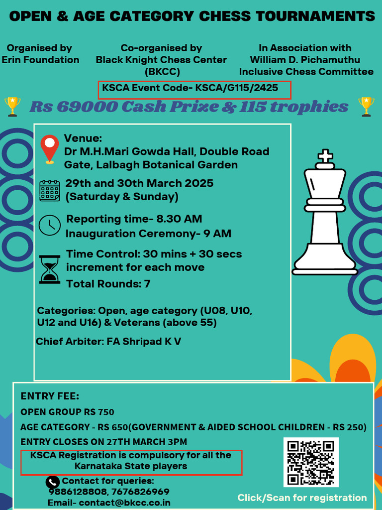 2025 Open & Age Category Chess Tournament | PDF | Chess | Competitive Games