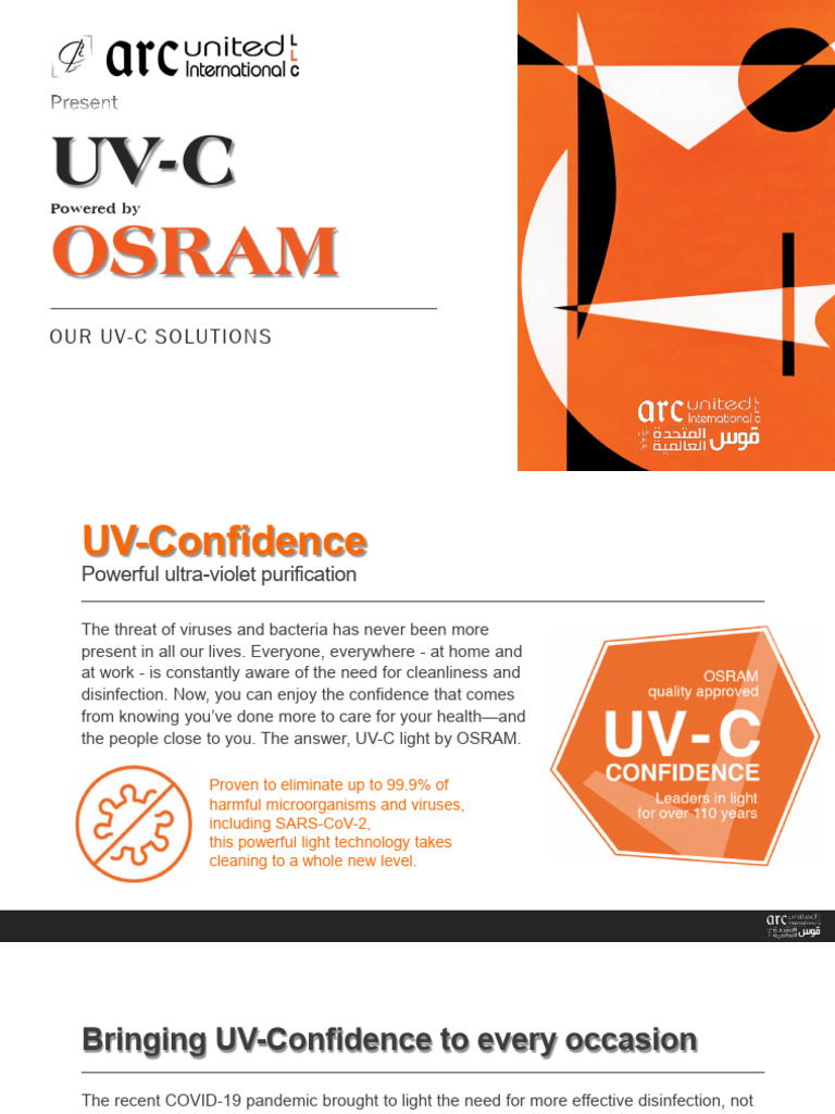 ARC UV-C Catalog | PDF | Ultraviolet | Disinfectant