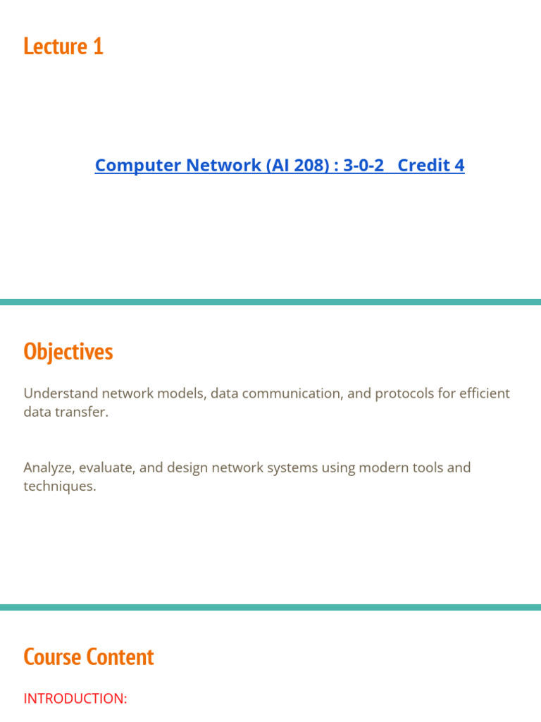 Computer Network - Lecture 1-2 | PDF | Computer Network | Electronics