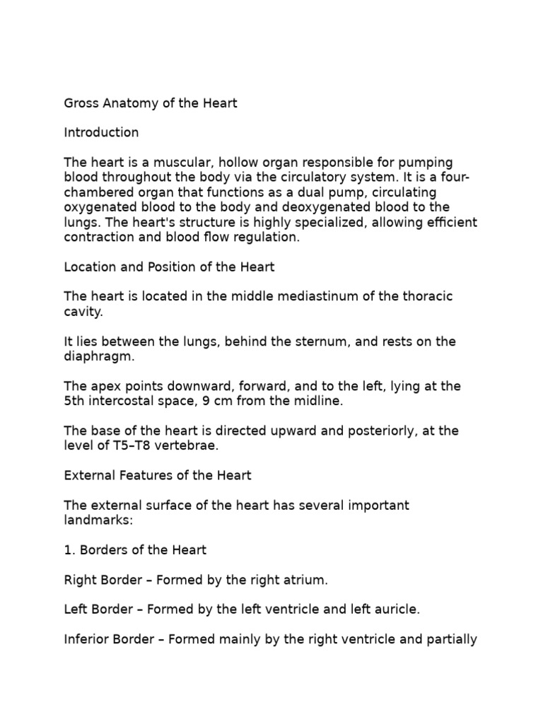 Anatomy and Function of the Heart | PDF | Heart | Heart Valve