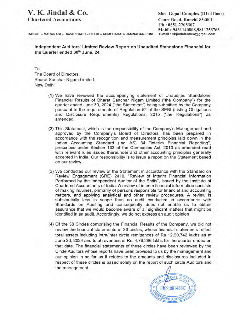 Standalone Consol Fin Statement Q1 24-25 | PDF | Expense | Audit