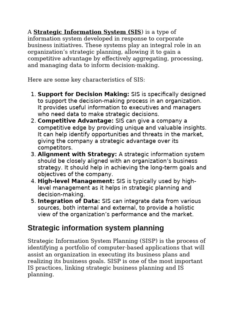 Strategic Information System Overview | PDF | Supply Chain Management ...