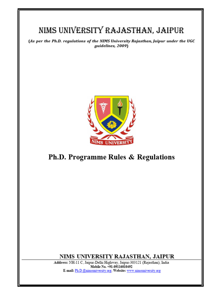 Ph.D. Regulation | PDF | Doctor Of Philosophy | Thesis