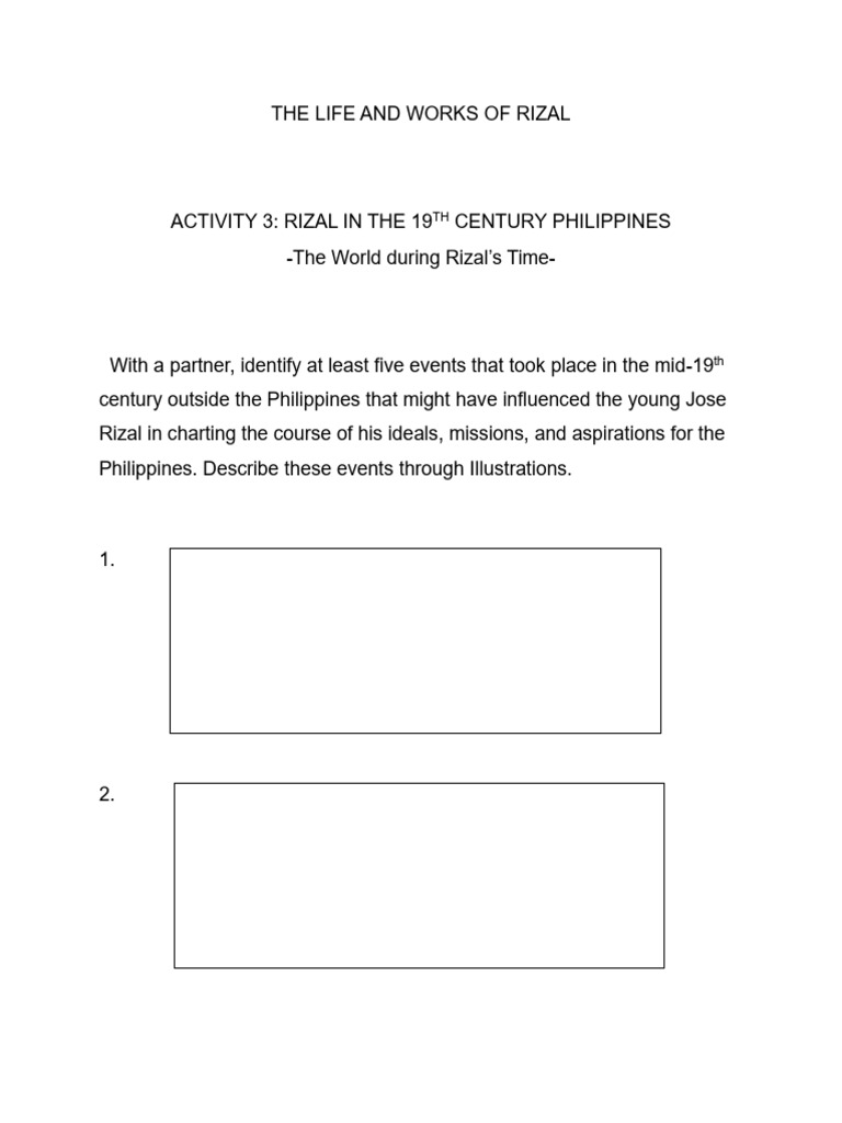 Activity 3 - Rizal in The 19th Century Philippines | PDF