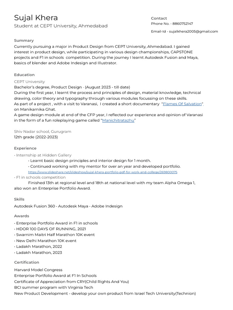 Sujal Khera CV | PDF