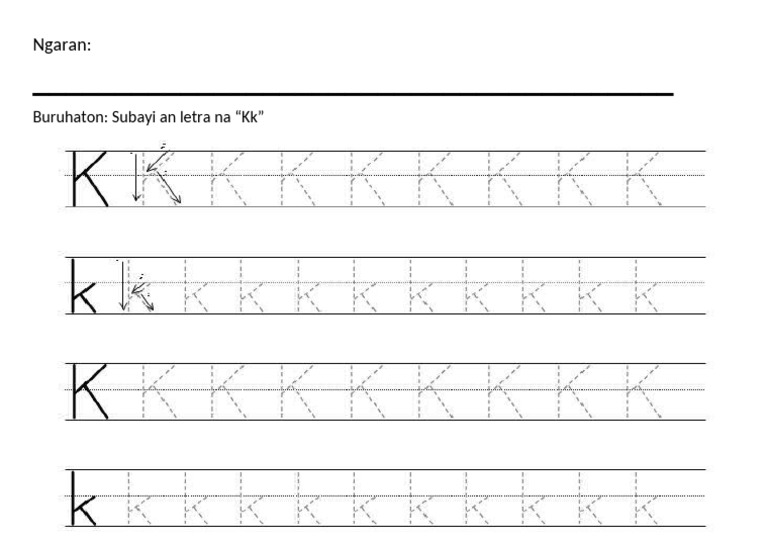 Letrang K Worksheet | PDF