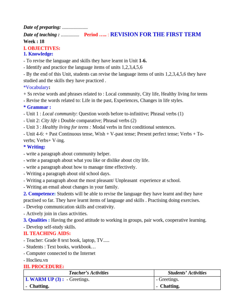 Tiết 53 ON HK1 + REVISION -2 | PDF | Wheel | Grammatical Tense