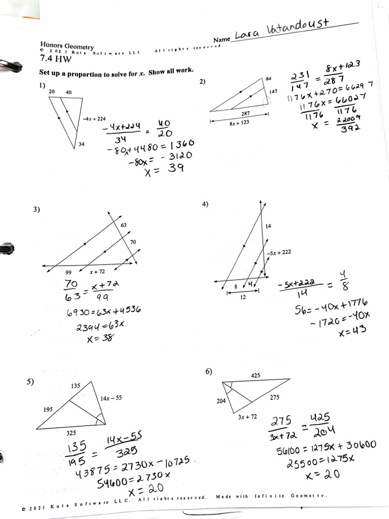 Algebra Homework Solutions | PDF