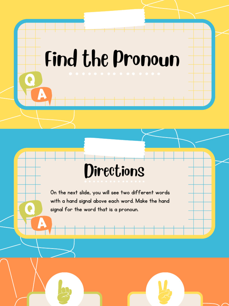 Colourful Find the Pronoun Slides Activity Presentation | PDF