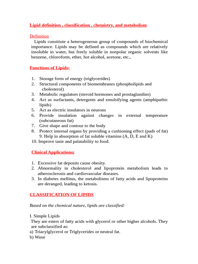 Unit-1 BC | PDF | Lipoprotein | Cholesterol