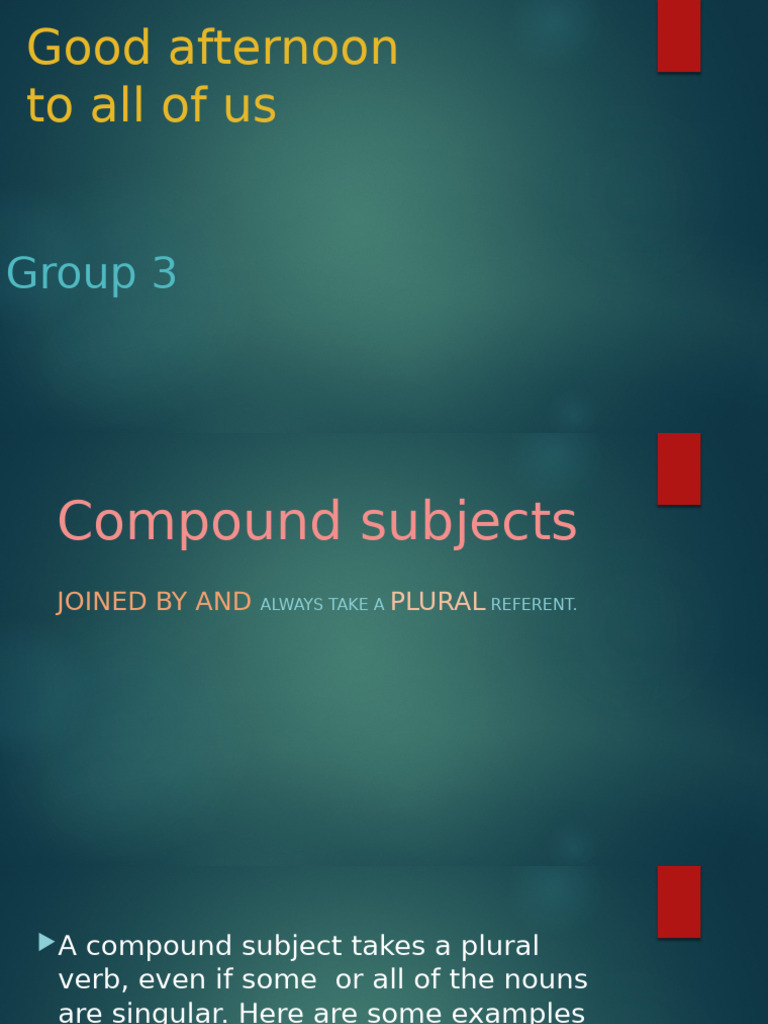 Understanding Compound Subjects and Verbs | PDF