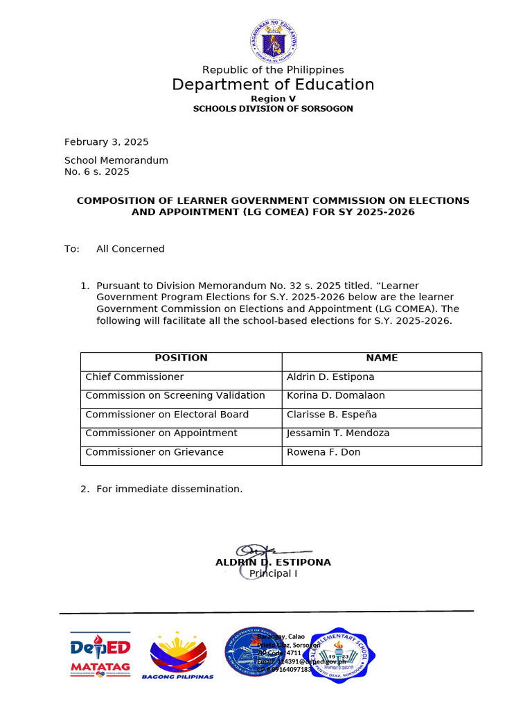 Composition of LG - COMEA | PDF