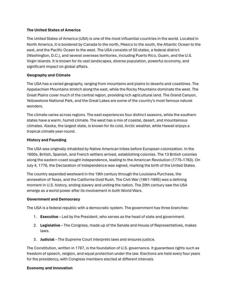 001 The United States of America | PDF | The United States | Western ...