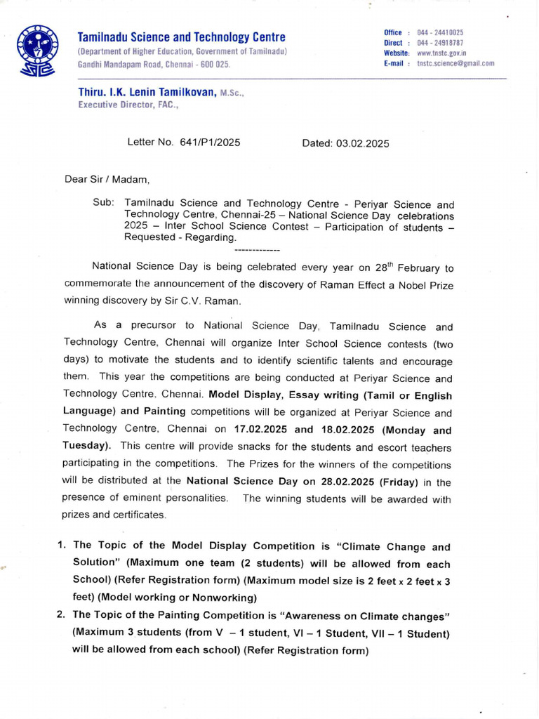 PSTC-National Science Day 2025 | PDF