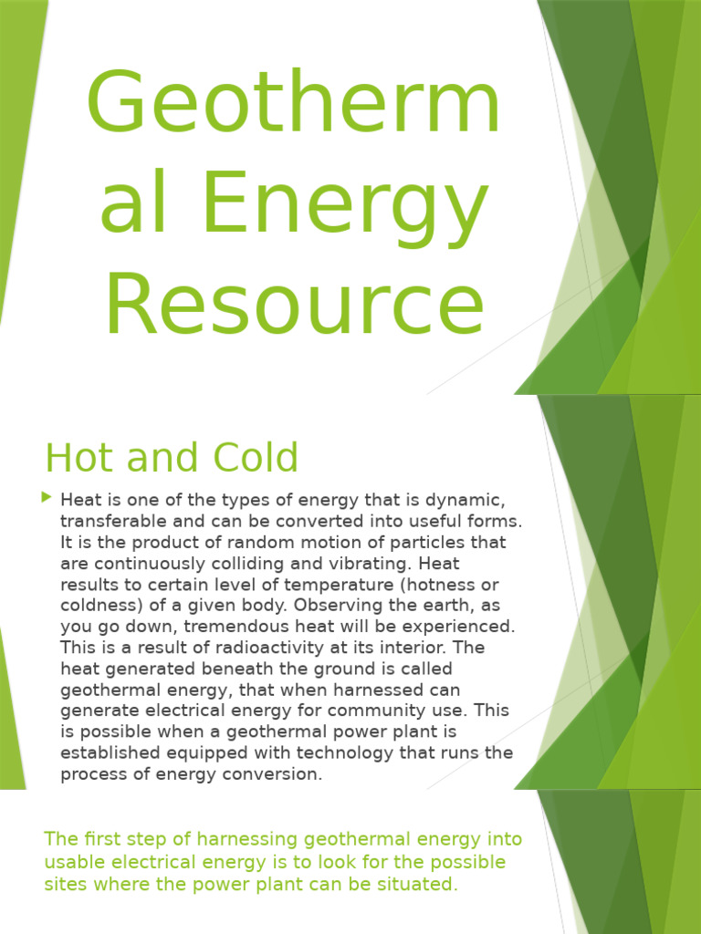 Geothermal Energy Resource | PDF | Fossil Fuel Power Station ...
