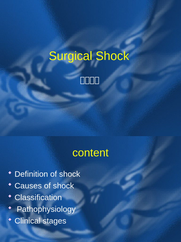Understanding Surgical Shock Types | PDF | Shock (Circulatory) | Blood ...
