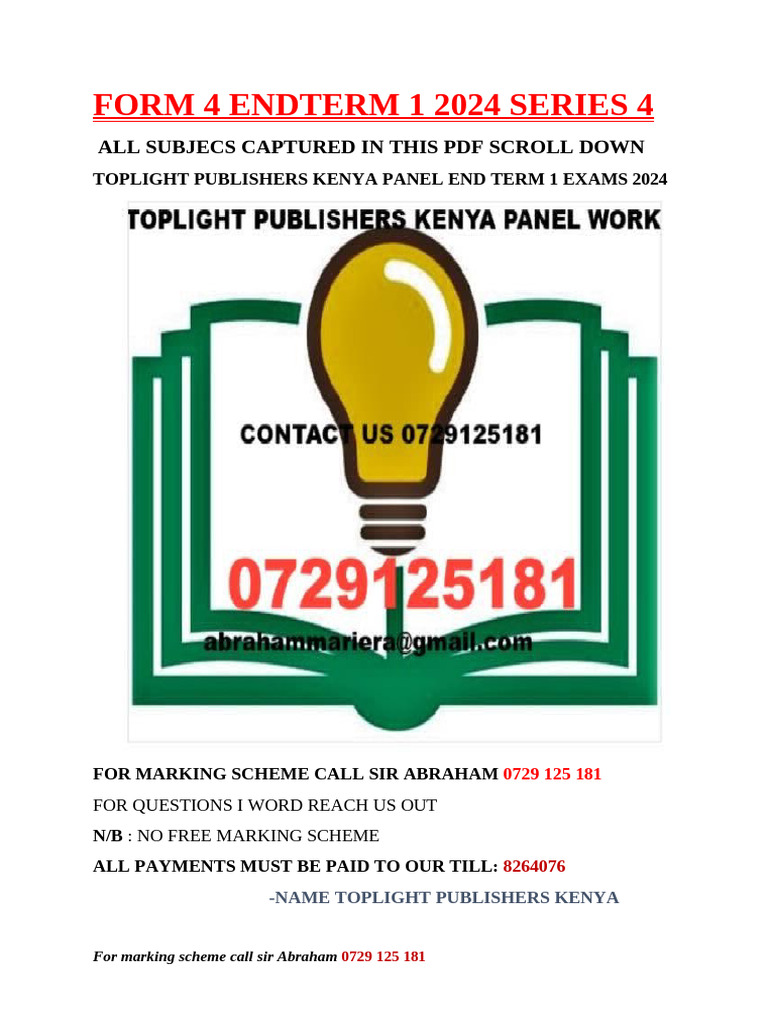 Form 4 Agriculture End Term Exam 2024 | PDF | Cellular Respiration ...