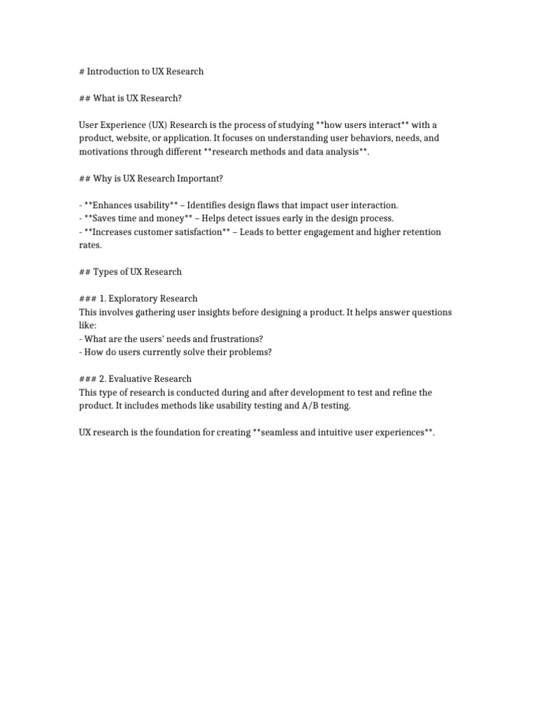 Intro to UX Research and Metrics | PDF