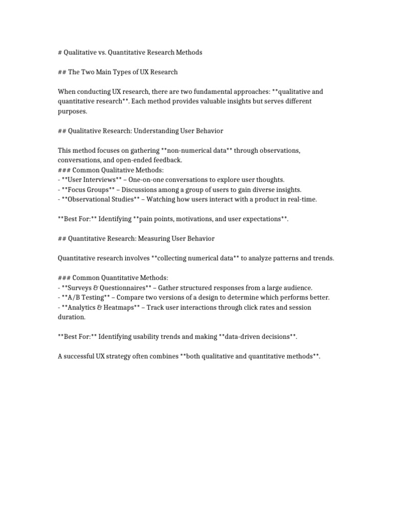 Qualitative Vs Quantitative Research Methods 1 Pdf