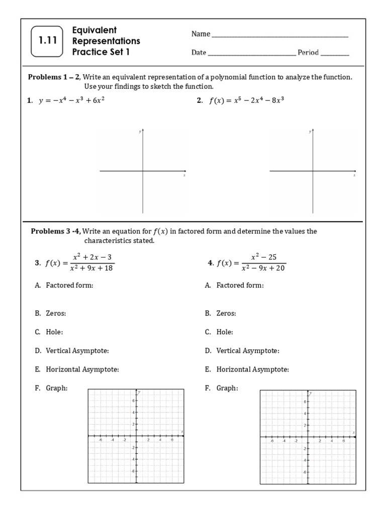 Practice 1.11-Equivalent Representations Polynomial Rational ...