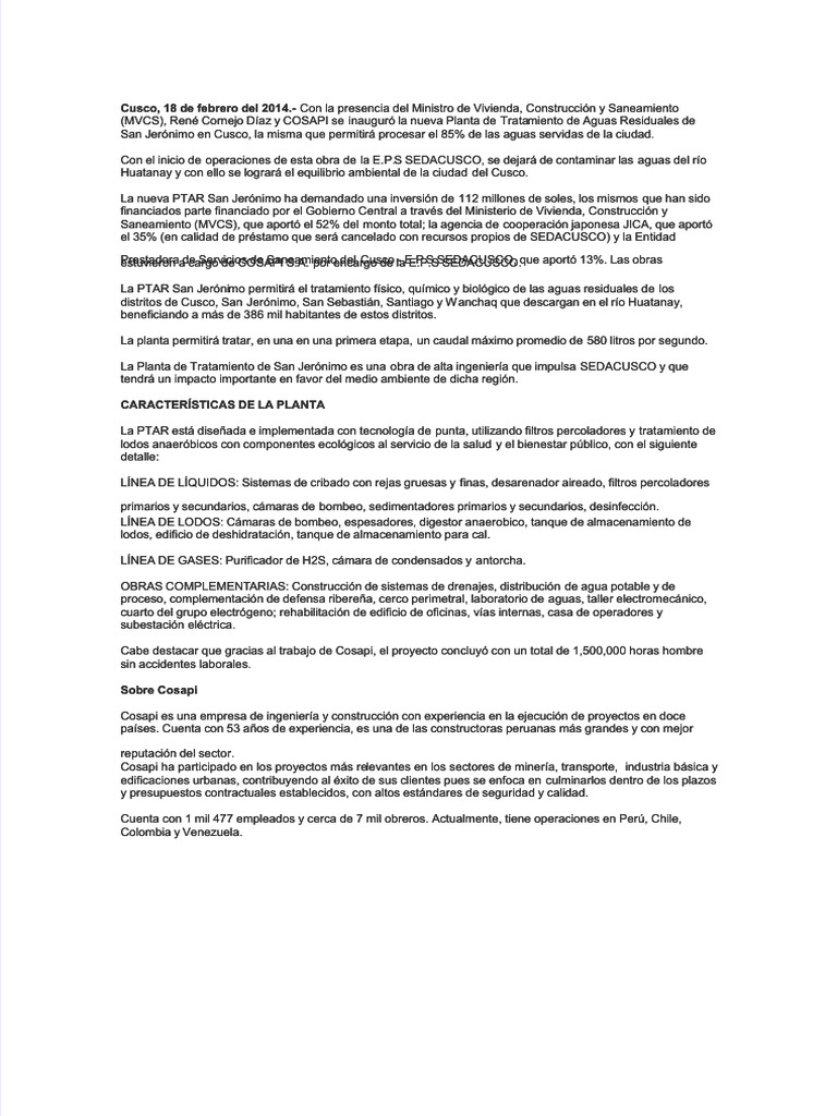 pdf-ptar-cusco-cosapi_compress | PDF | La contaminación del agua ...