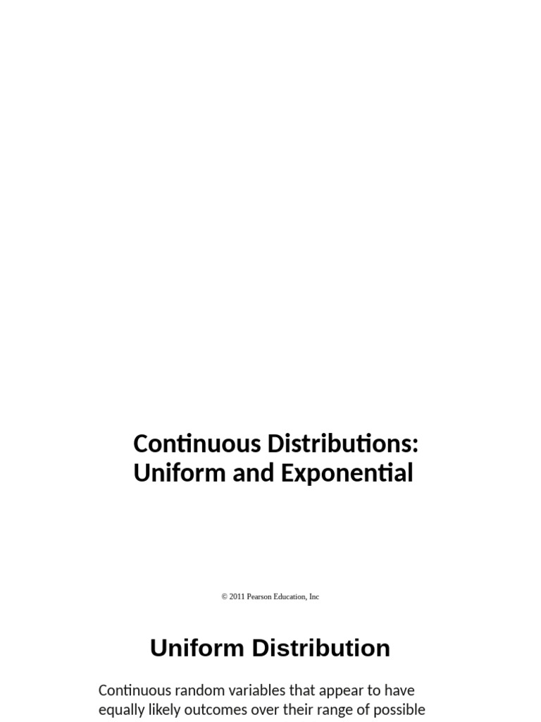 Continuous Distribution Exponential and Uniform | PDF | Probability ...