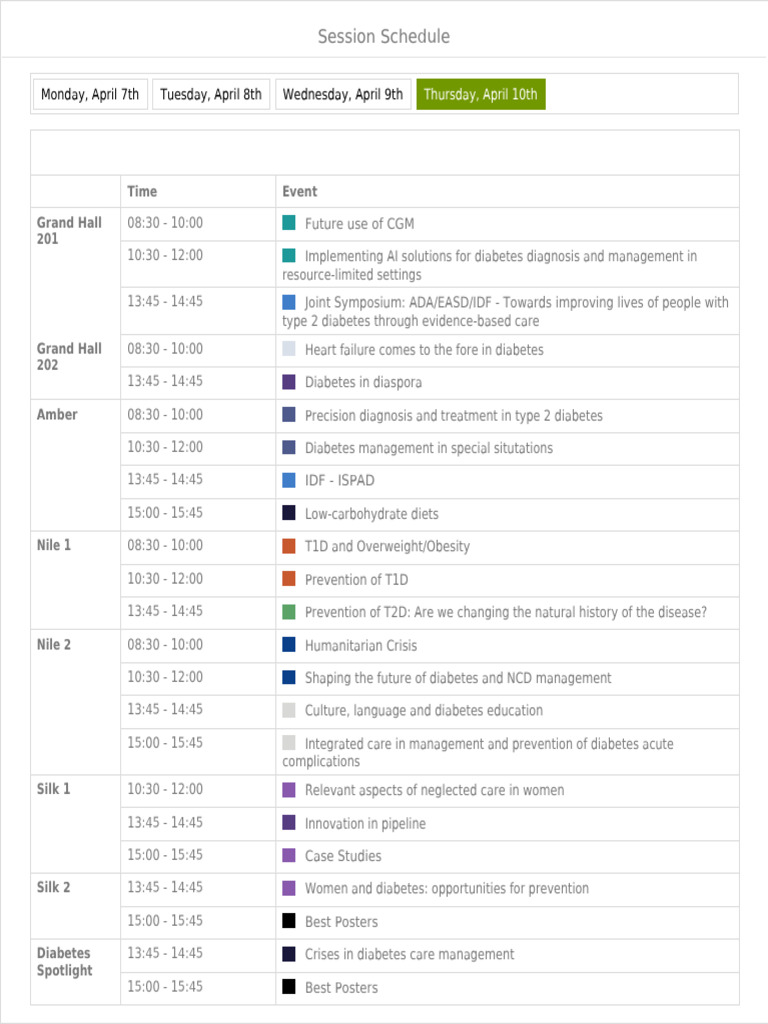 Sessionschedule Agenda | PDF