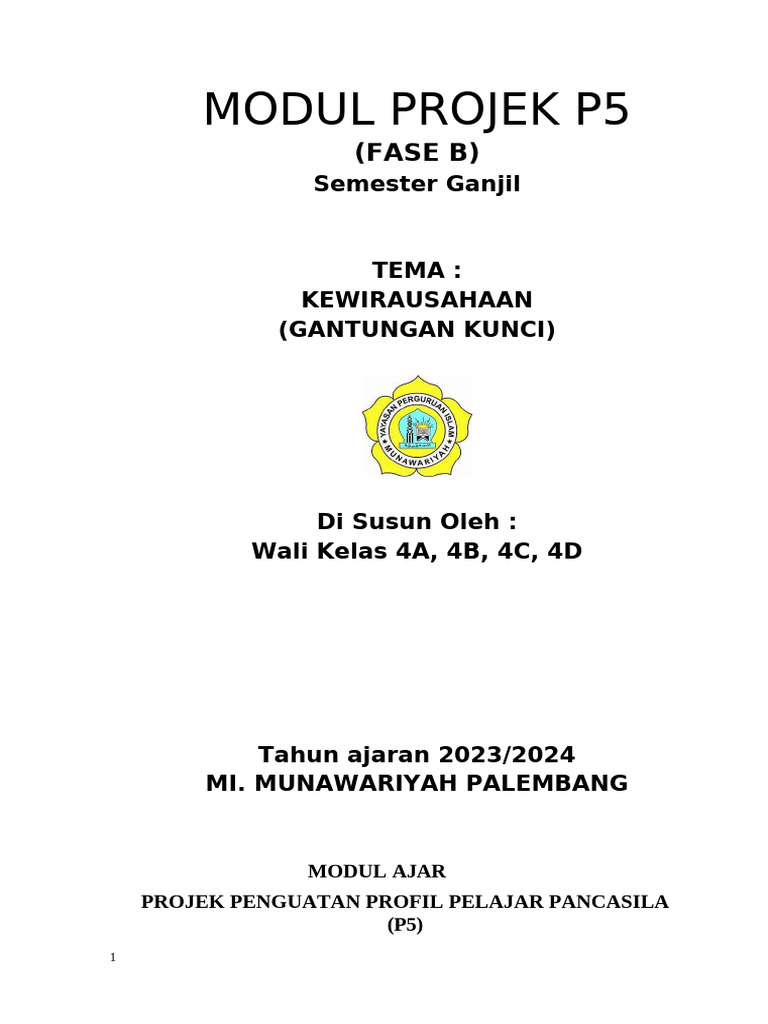 Modul P5 Kelas 4 Tema: Ganciku | PDF