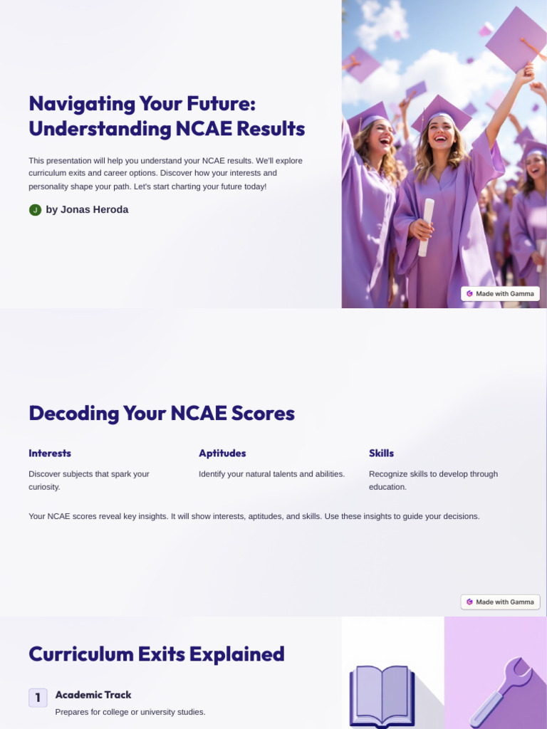 Navigating Your Future Understanding NCAE Results | PDF | Mindset | Cognition