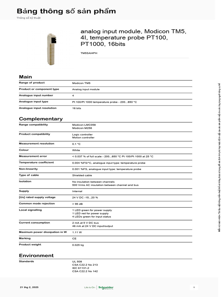 Schneider Electric_Modicon-TM5-IP20-modular-I-O-system_TM5SAI4PH | PDF