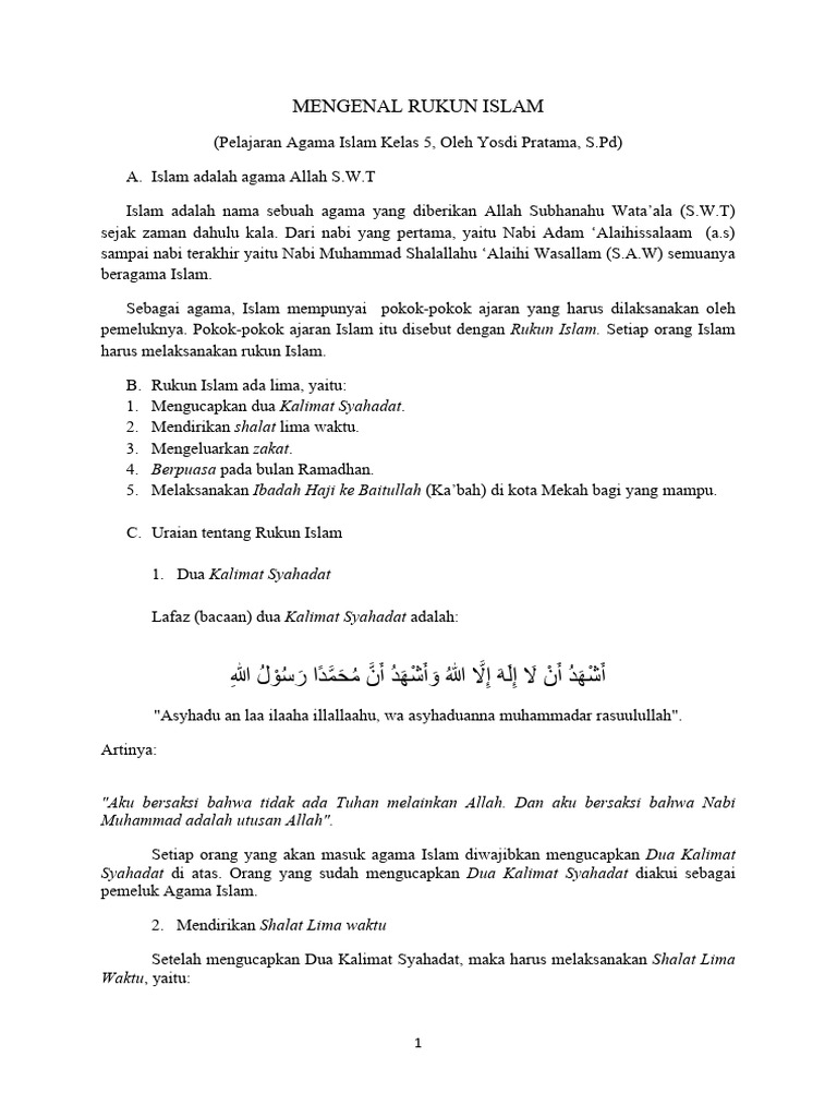 4 Mengenal Rukun Islam | PDF