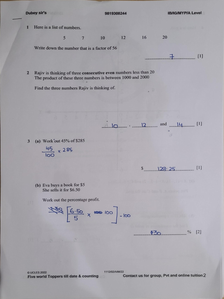 Test 5 Full Calc | PDF