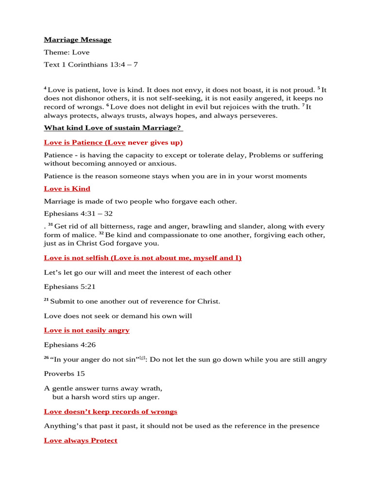 Marriage Message | PDF