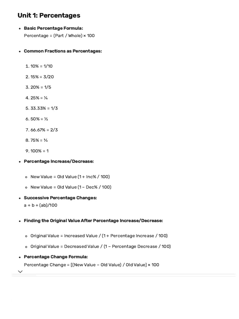 Math Cheat Sheet for Students | PDF | Area | Mathematics