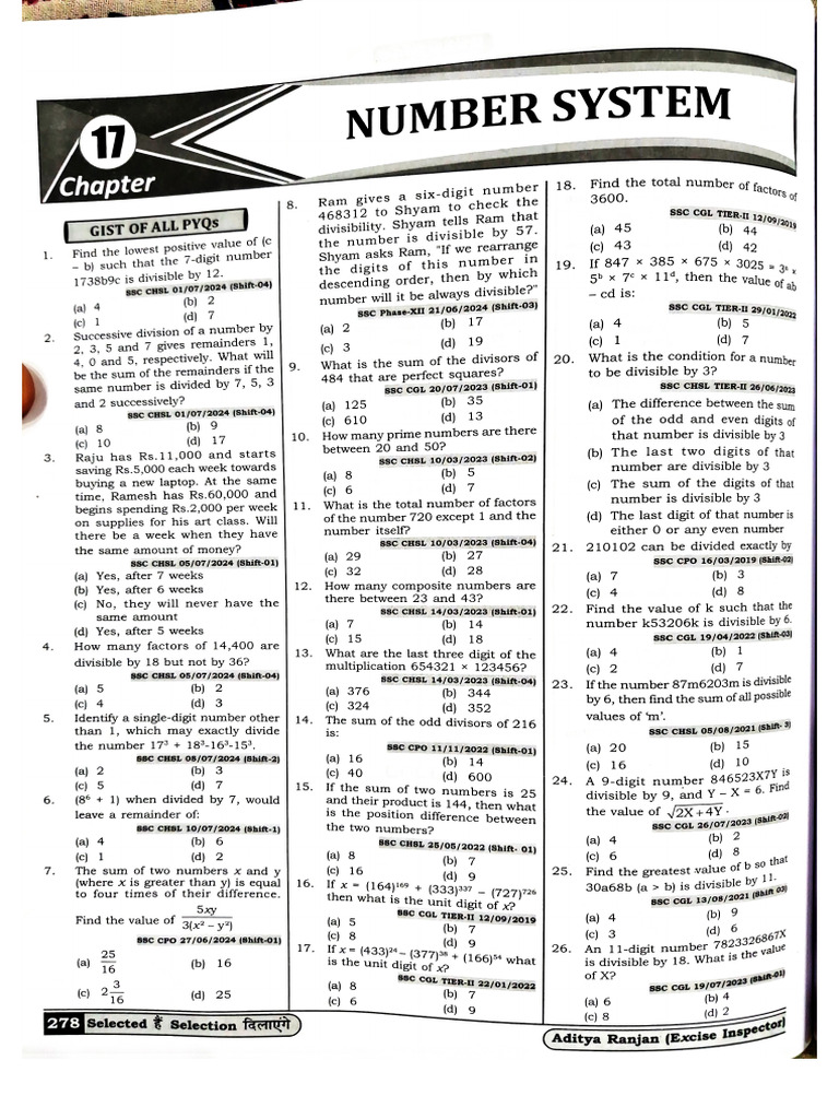 Nunber System Question | PDF