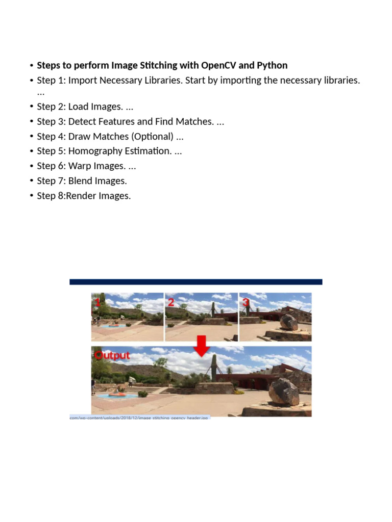 OpenCV Image Stitching Guide | PDF