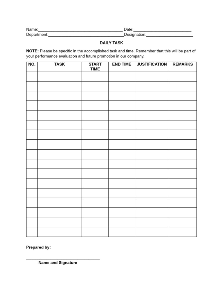 Daily Task | PDF