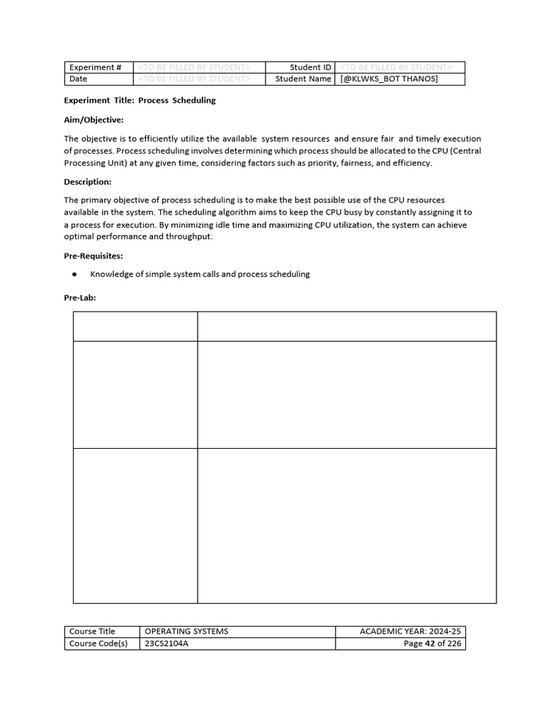 @KLWKS - Bot Os Exp - 4 (R) Mode Workbook Answer - Thanos | PDF | Scheduling (Computing ...