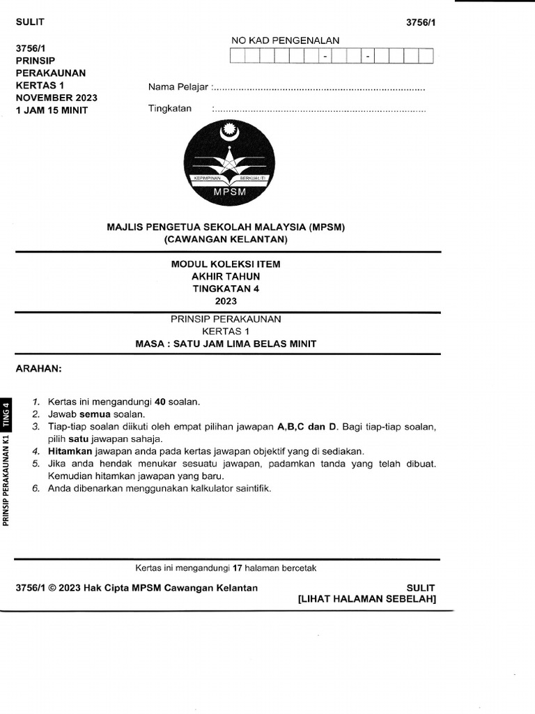 Pat 2023 Akaun t4 | PDF