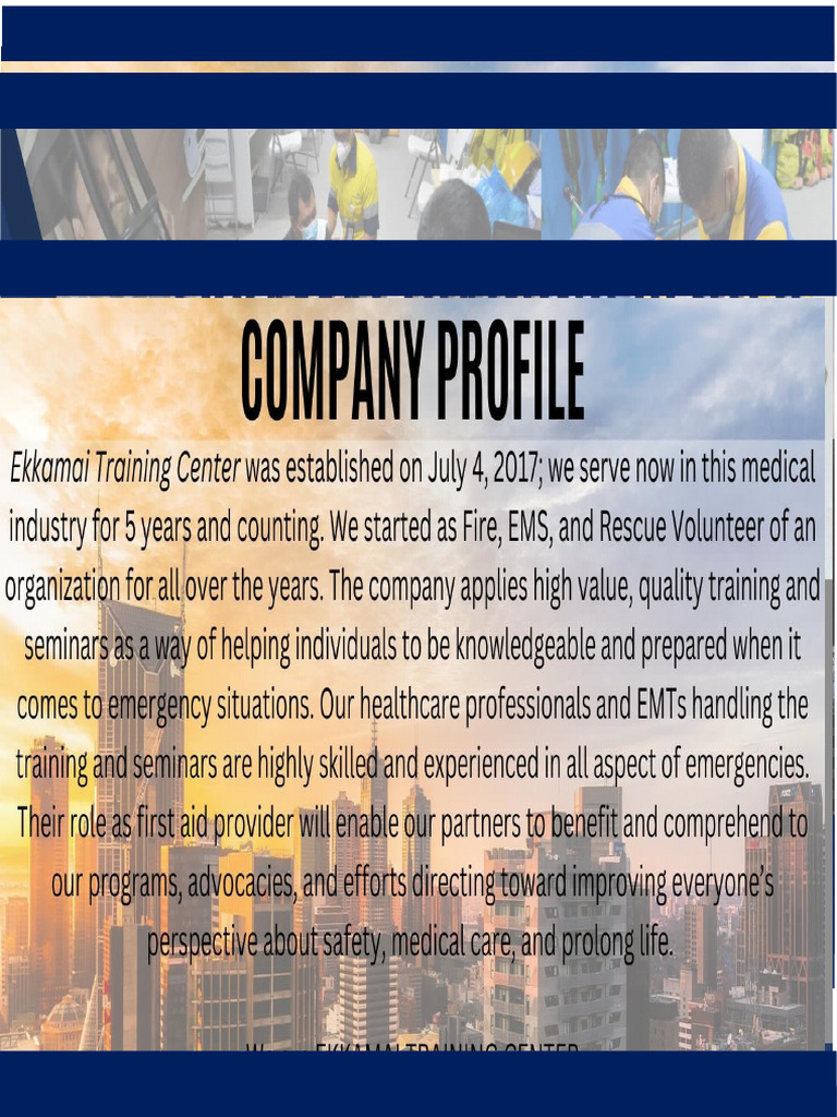 11262024 Tuesday Ekkamai Company Profile Adjusted3 | PDF | Emergency ...