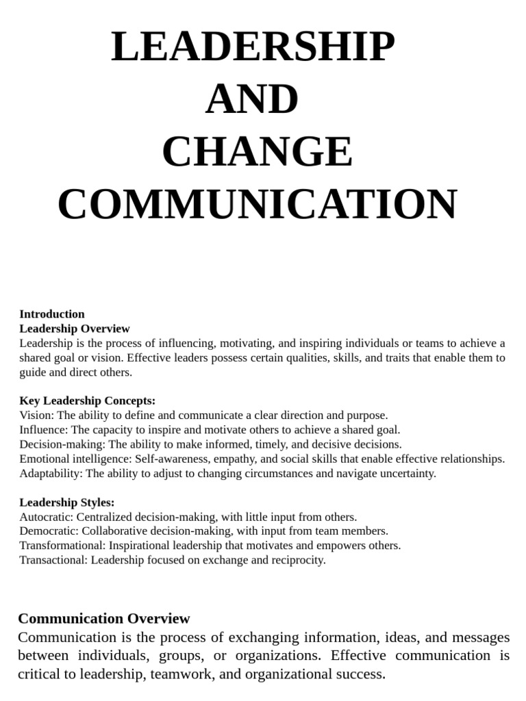 Leadership and Communication Strategies | PDF | Leadership | Communication