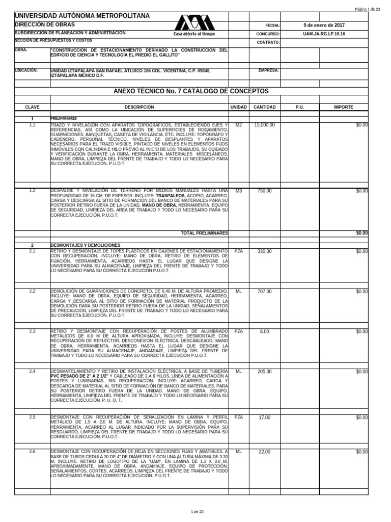 8 Anexo Tecnico 7 Catalogo Uam Ja RG LP 10 16 | PDF | Hormigón | Ingeniería de Edificación