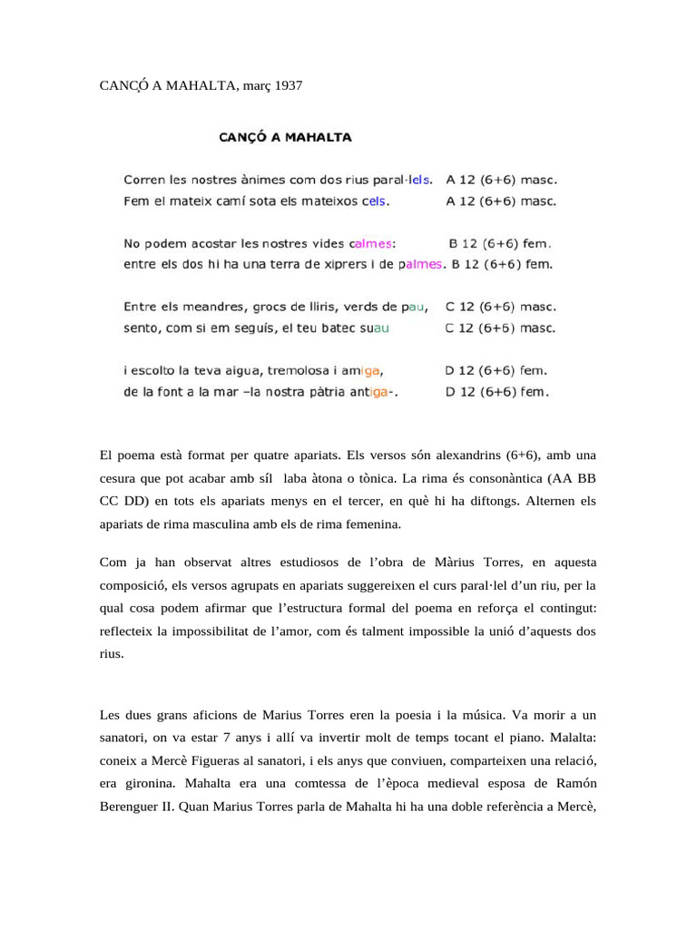 Cançó A Mahalta | PDF