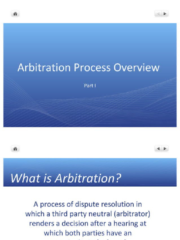 Arbitration Process - An Overview | PDF