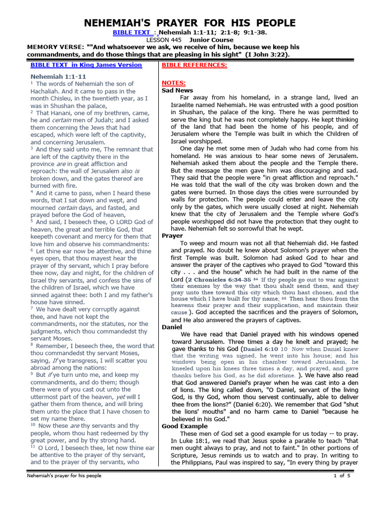 35 - 445j - Nehemiahs Prayer For His People | PDF | Ten Commandments ...
