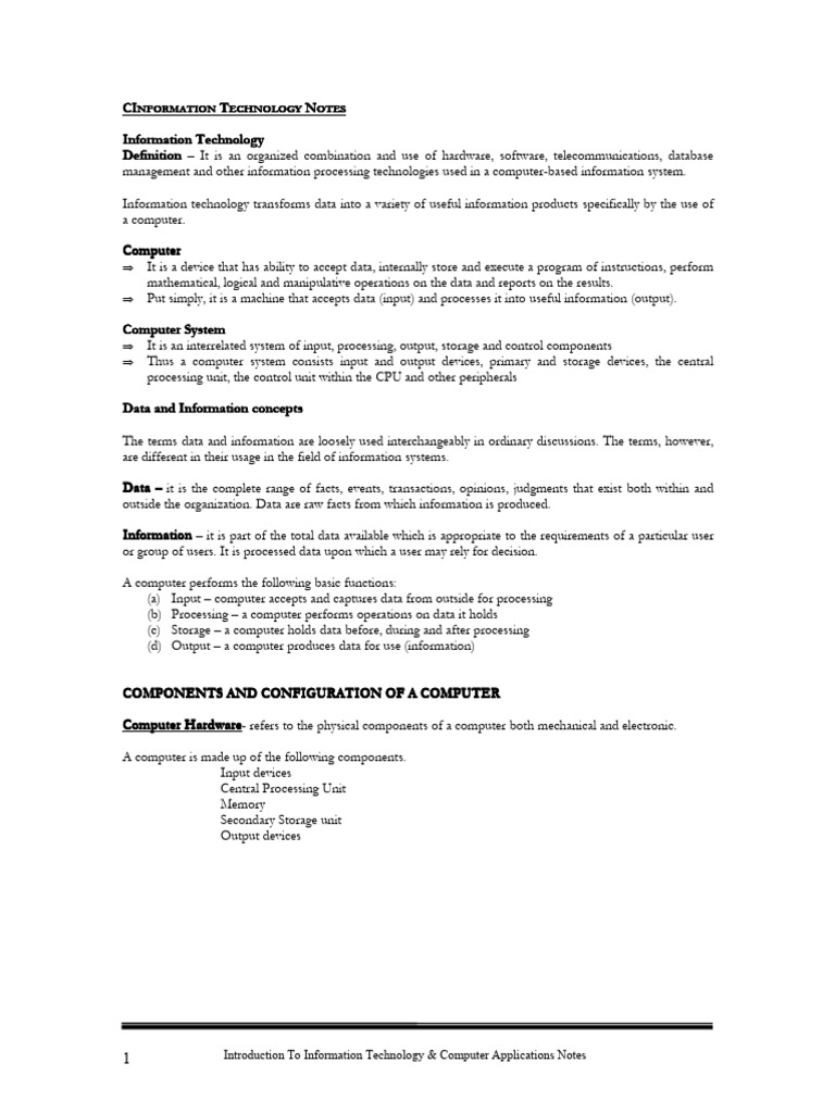 Itc Iformation Technology Concepts Module | PDF | Printer (Computing ...