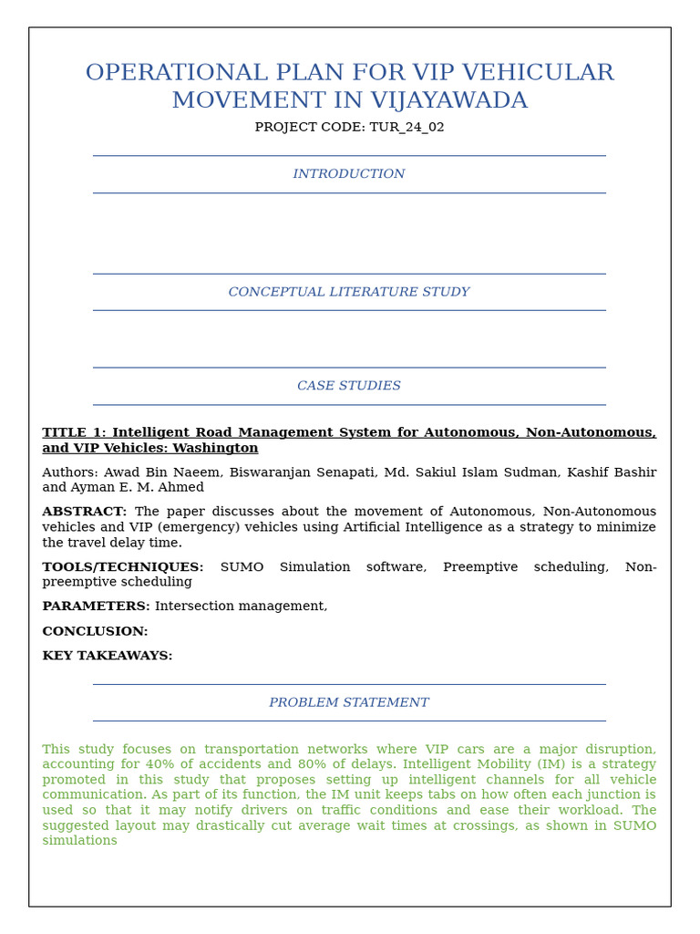 VIP Vehicle Movement Plan in Vijayawada | PDF