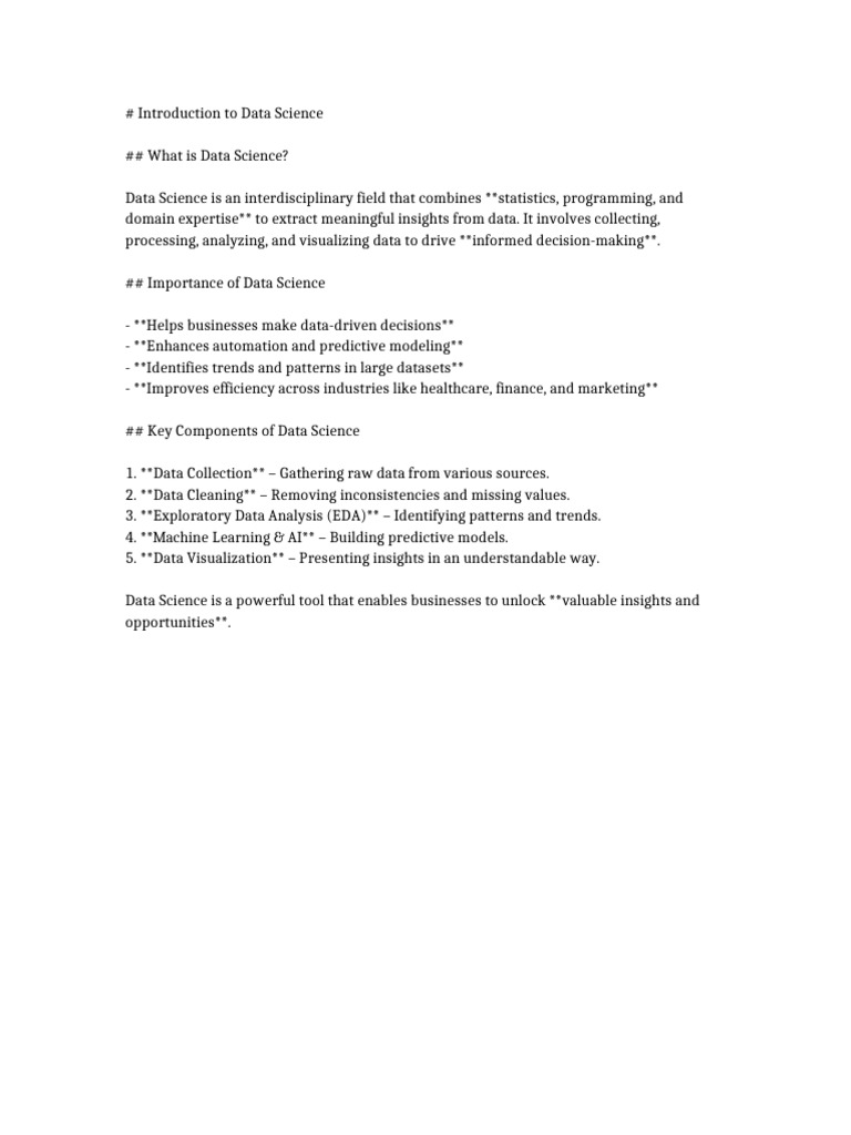 Introduction To Data Science | PDF