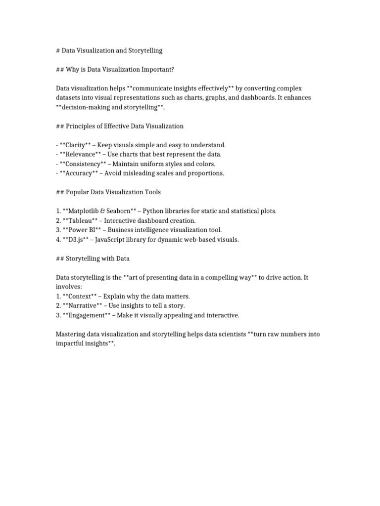 Data Visualization and Storytelling | PDF